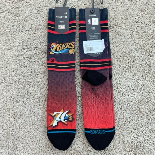 Philadelphia 76ers Socks Men’s Lg 9-13 NBA Stance Red Fader Crew - 2 ...