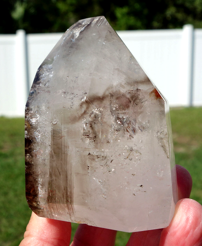 Water BUBBLE in Smoky Elestial ENHYDRO Quartz Crystal Phantom Point For ...
