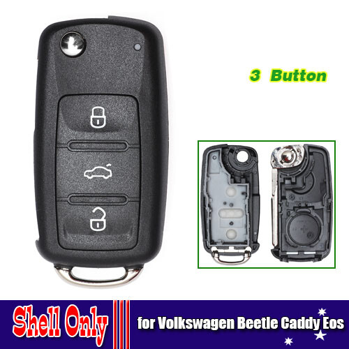 3Btn Remote Key Shell Case Fob for Volkswagen Beetle Caddy Eos Golf ...