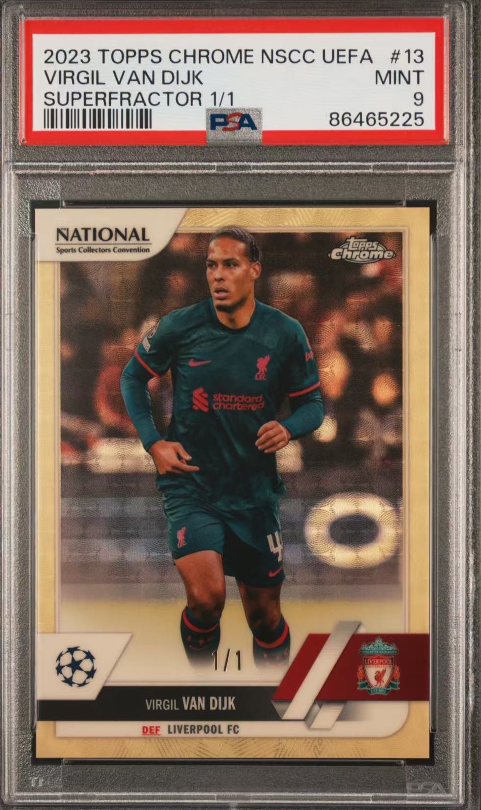 Virgil Van Dijk 2023 Topps Chrome NSCC UEFA #13 SuperFractor 1/1 PSA 9 [mx1 | eBay