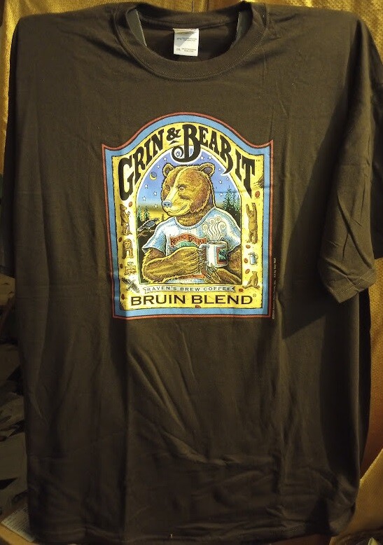 Ray Troll Bruin Blend Coffee New adult t-shirt XX, XL, M Grin and Bear ...