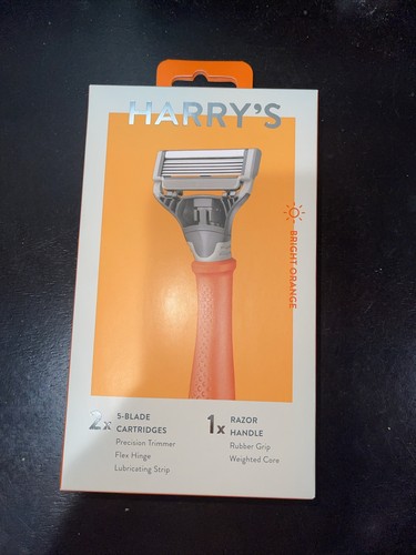 Harry's Razor Handle BRIGHT ORANGE + Two 5 Blade Cartridges - BUY MORE ...