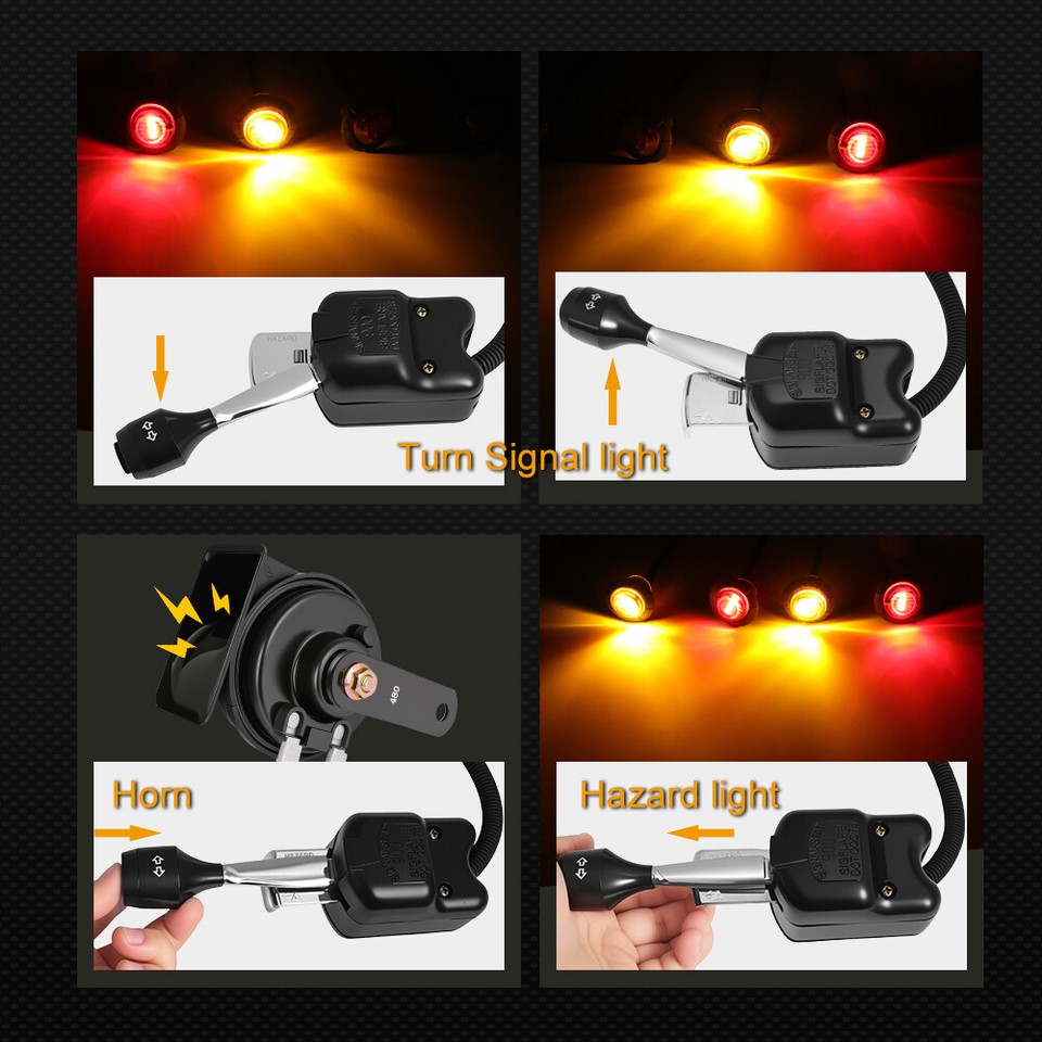 UTV Turn Signal Kit w/ Horn Plug and Play Street Legal Column Turn ...