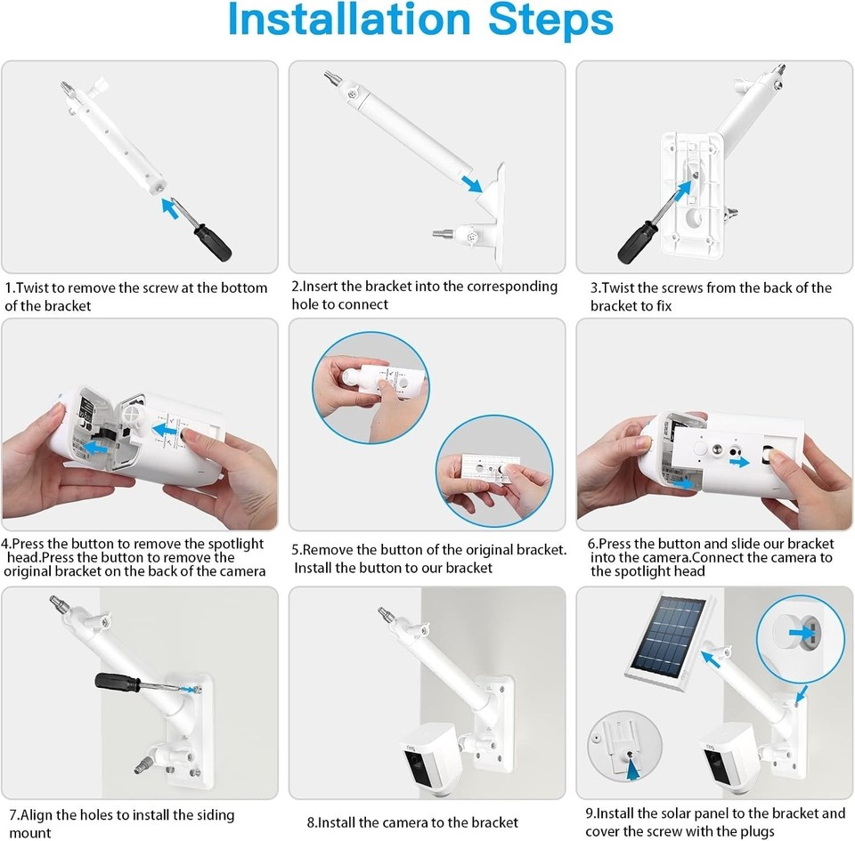 2-in-1 Wall Mount Bracket, Spotlight Cam Battery Stick Up Cam Mount ...