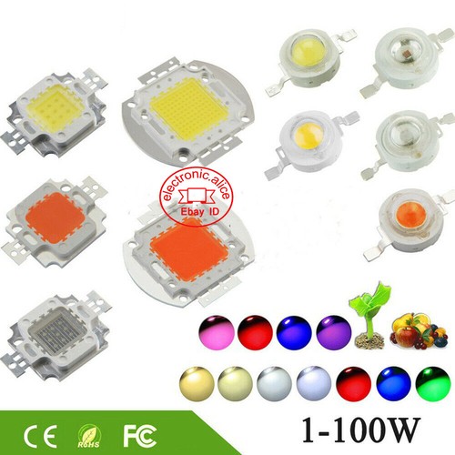 1W-100W High Power LED Chip COB SMD LED Bead White RGB UV Grow Full ...