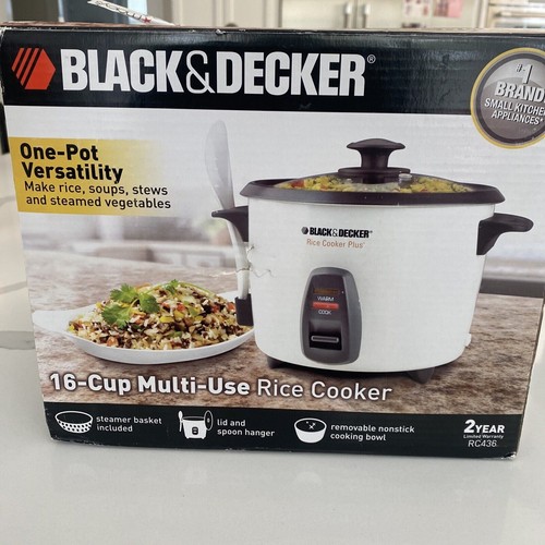BLACK & DECKER 16-Cup Rice Cooker Food Steamer Model RC436 w/Box Tested ...