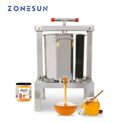 ZONESUN Stainless Steel Honey Wax Press Machine Manual Beewax Tool Mill ...