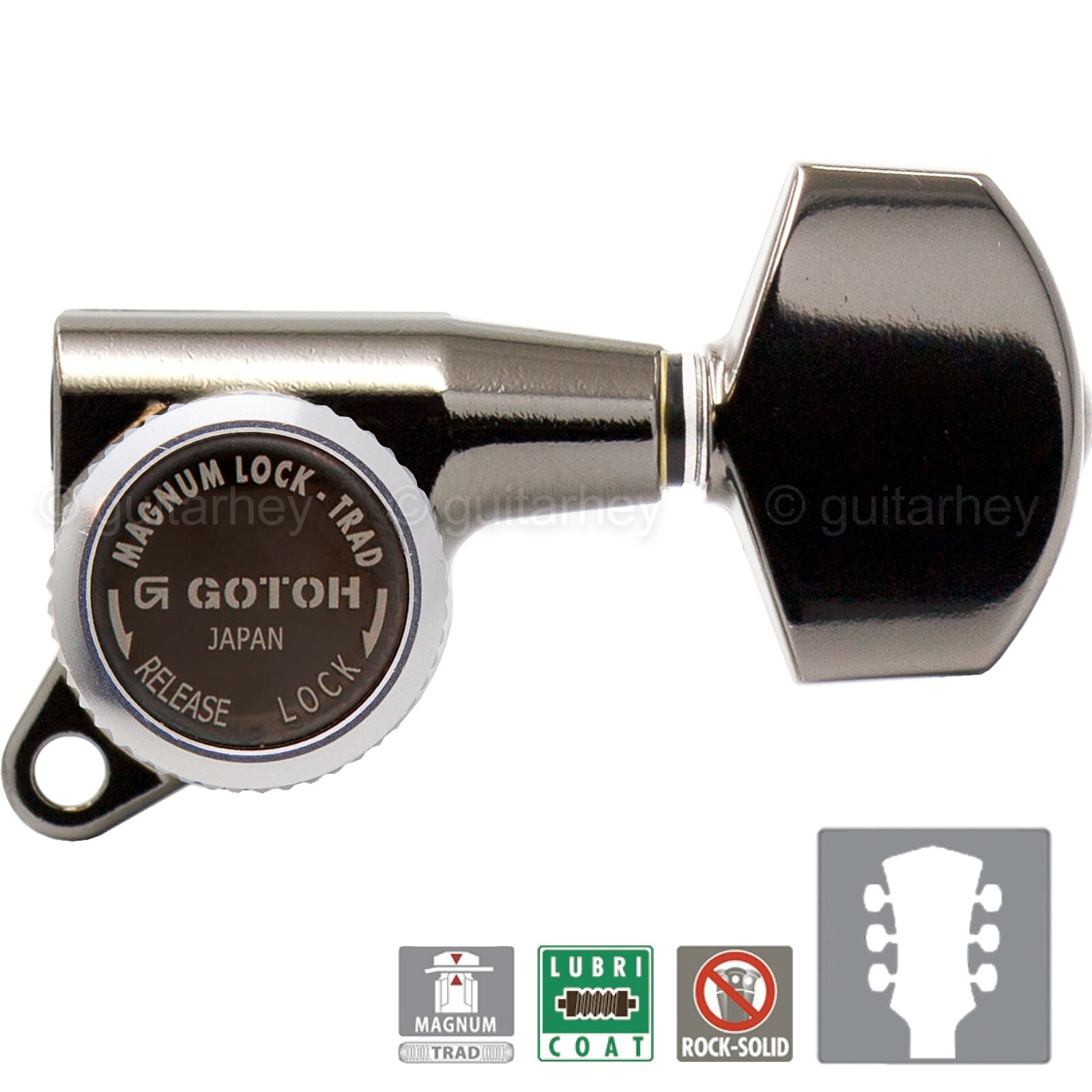 NEW Gotoh SG381-01 MGT MAGNUM LOCK-TRAD Set L3+R3 Guitar Tuners 3x3 ...