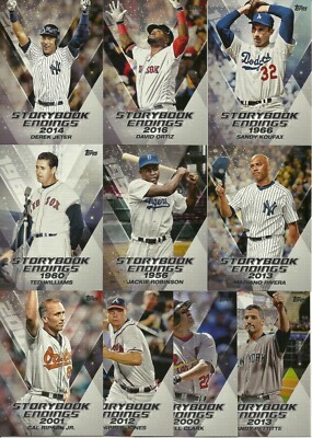 2018 Topps Update STORYBOOK ENDINGS Complete Set 10 Cards jeter rivera ...