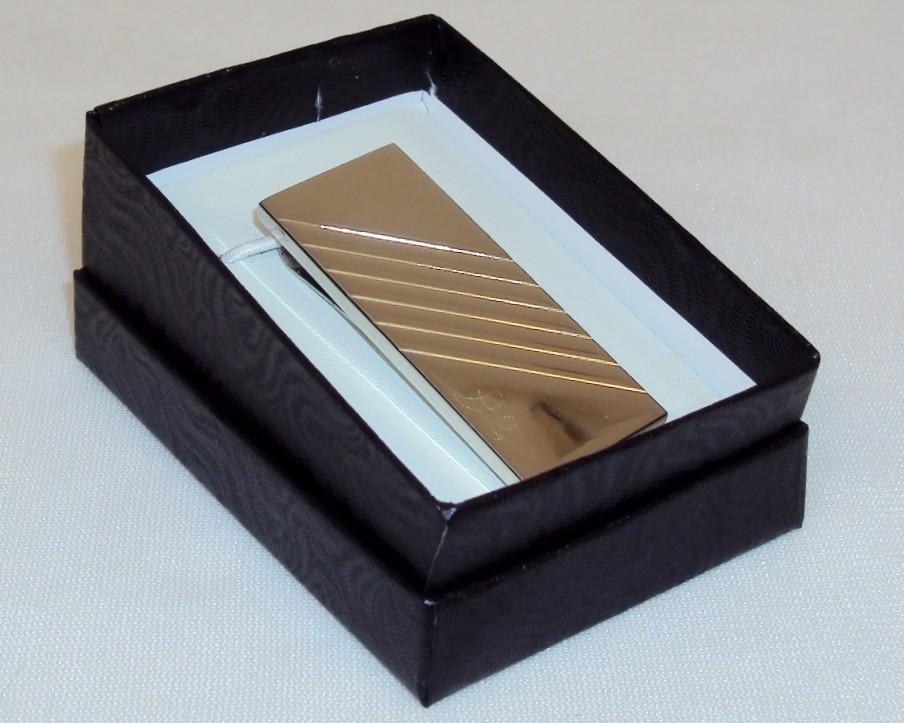 Money Clip Polished Stainless Steel Diagonal Lines Contemporary Art NEW ...