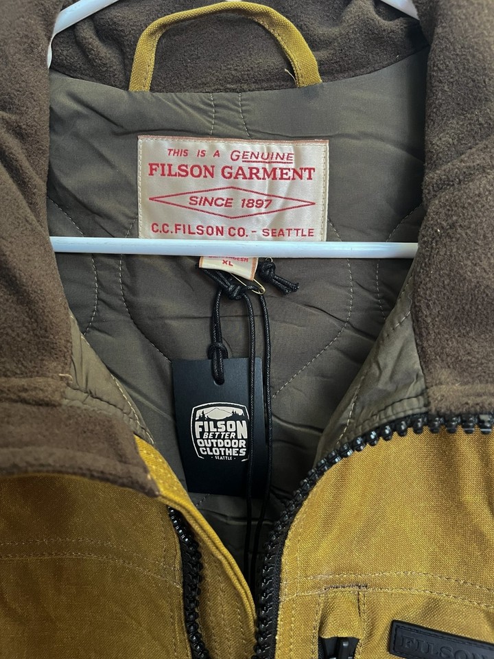Filson TIN CLOTH PRIMALOFT Vest in DARK TAN #20248735 Size XL NWT | eBay