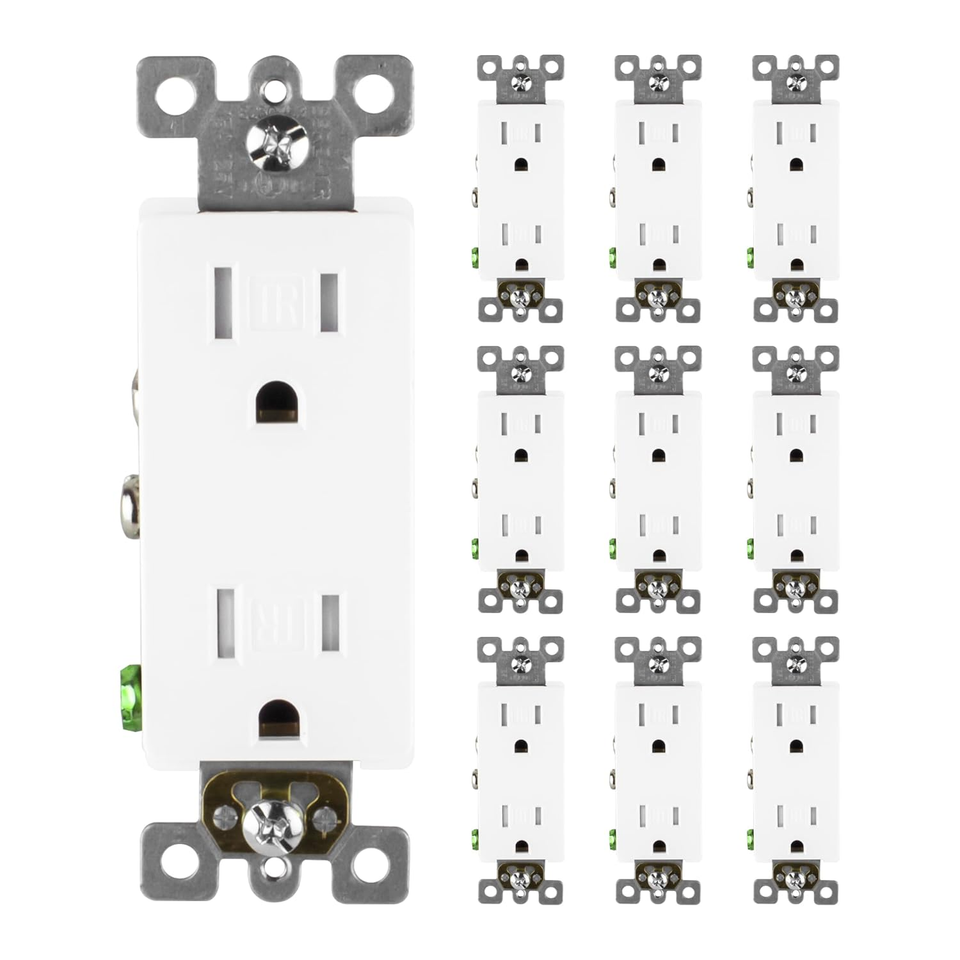 [10-Pack] Tamper-Resistant Outlets, 15A 125V Decorator Receptacles, Ul ...