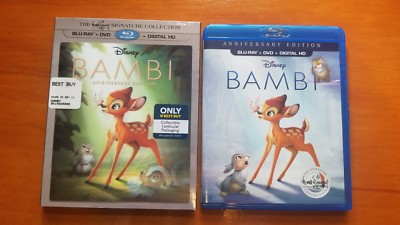 Bambi Signature Collection Blu Ray and DVD OOP LENTICULAR SLIPCOVER NO ...