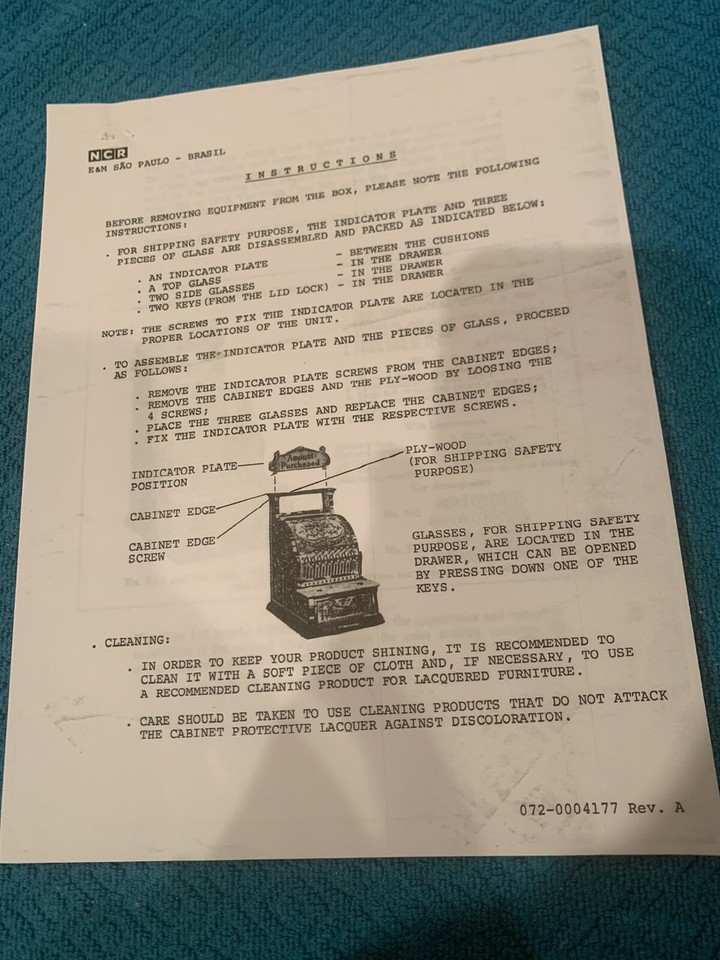 FREE NCR CLOCK “ 313 SPEC.ED.100TH ANNIVERSARY BRIGHT FINISH, KEY ...