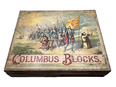 1893 McLaughlin Brothers Christopher Columbus Blocks - Puzzle Wood ...