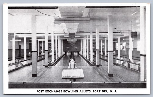 Postcard Fort Dix NJ Post Exchange Bowling Alleys Military | eBay