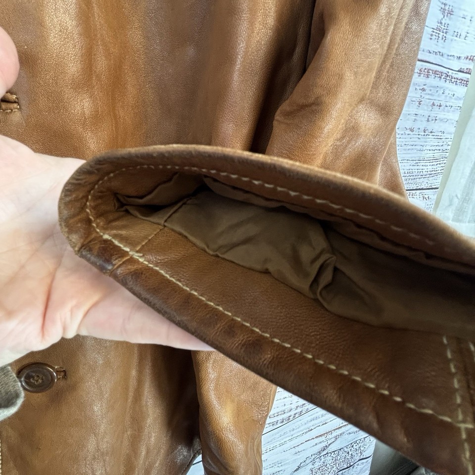Vintage Wilson's Leather Driving Jacket Coat XL Cognac Tan Rugged ...