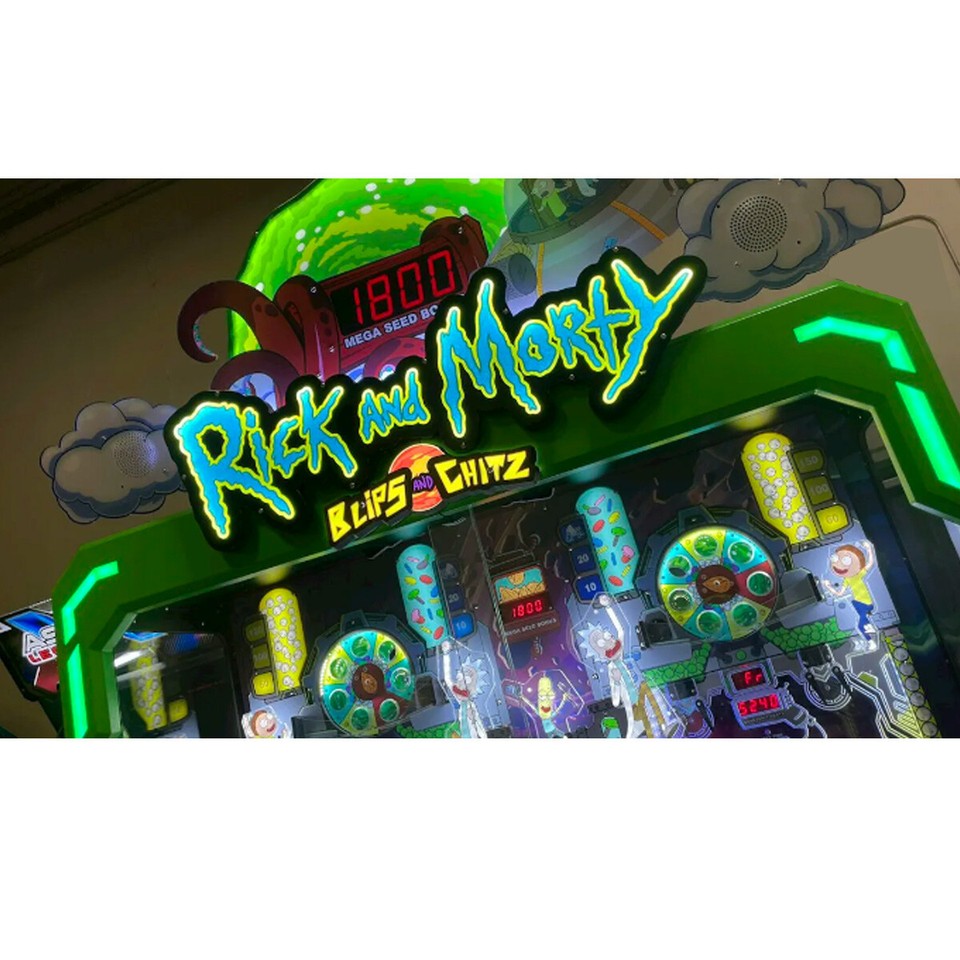 LAI Games Rick & Morty Blips and Chitz Coin Pusher Ticket Redemption Arcade Game | eBay
