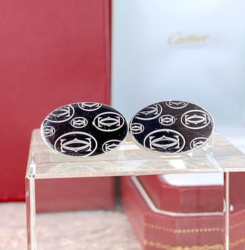 Authentic Cartier Cufflinks 925 Sterling Silver Happy Birthday 2C Décor ...