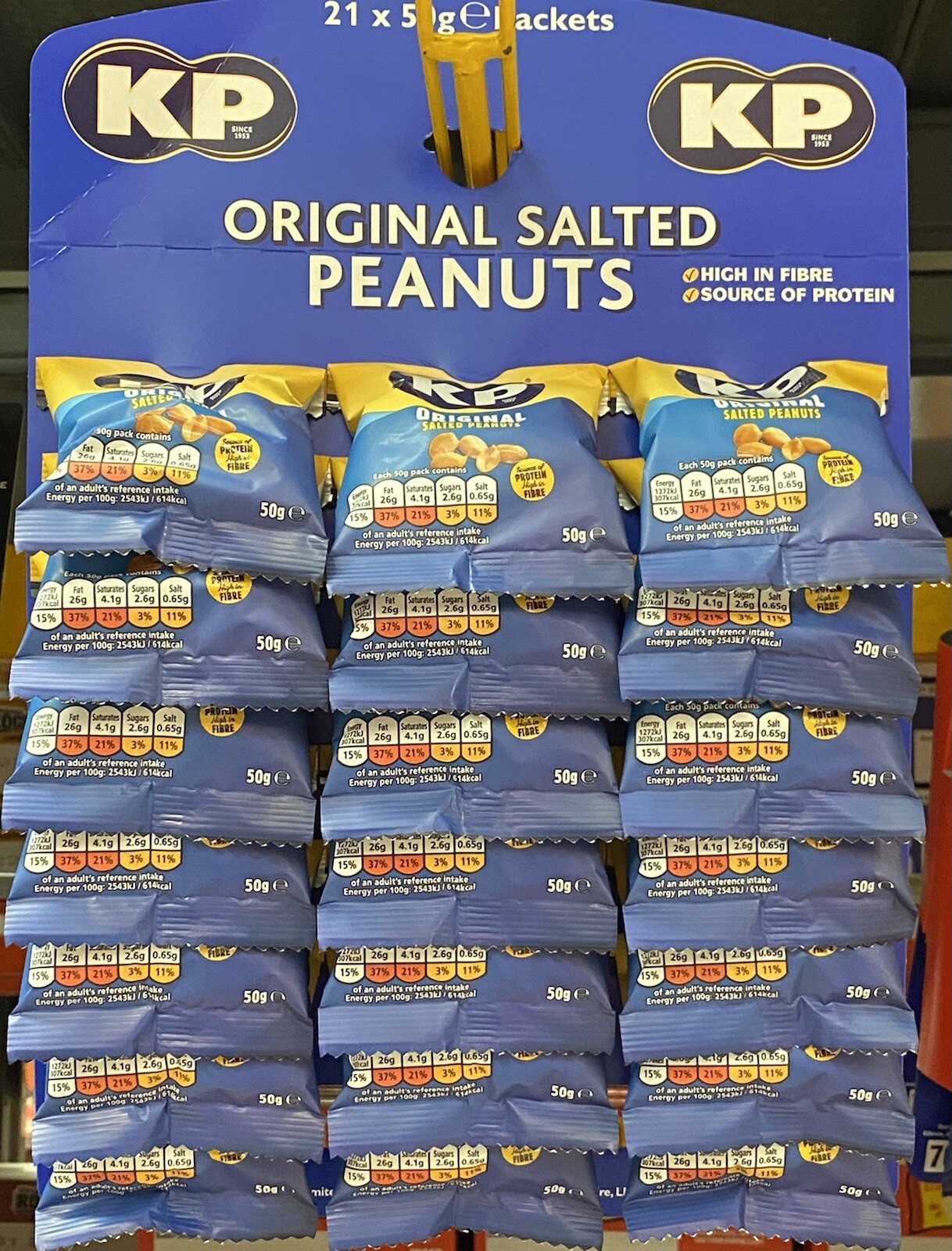 Kp Nuts Original Salted Peanuts 21x50g Packs On Pub Card Carded TRACKED ...