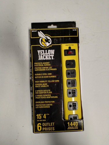 Yellow Jacket 5138N 5138 Metal Surge 6-Outlet Protector, Yellow/Black ...