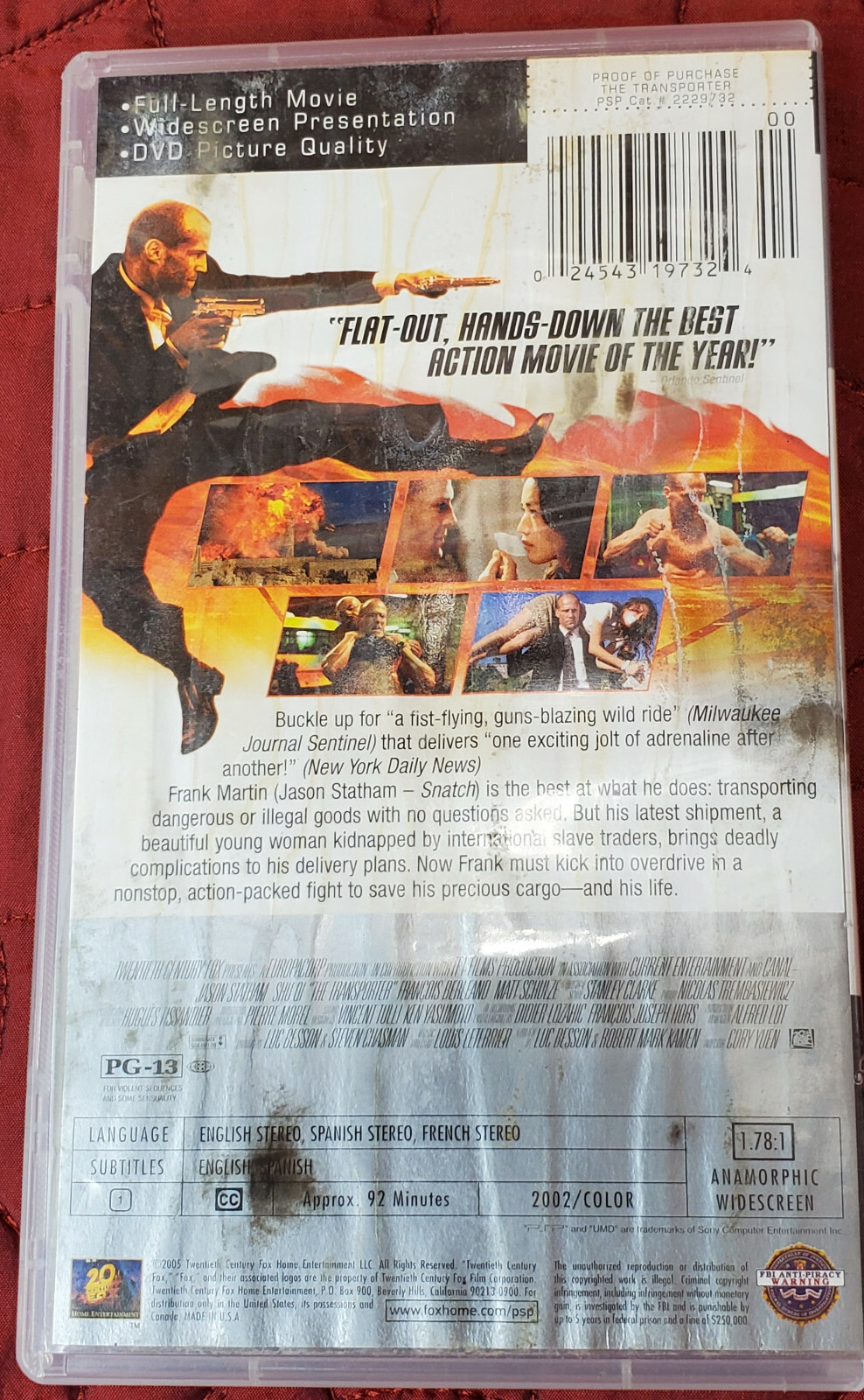 The Transporter (2002) Sony PSP UMD Video Movie Jason Statham Action ...