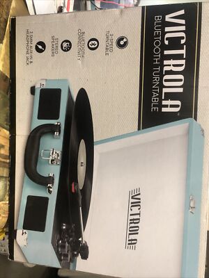 Victrola BT Suitcase Record Player With 3 Speed Turntable - Turquoise ...