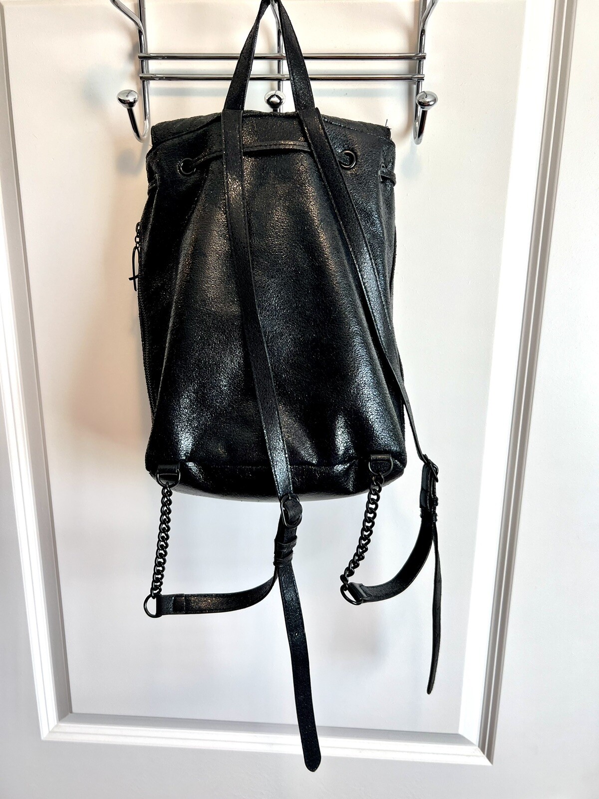 NEW Victoria’s Secret Backpack Black Glistening Pebble Leather Look ...