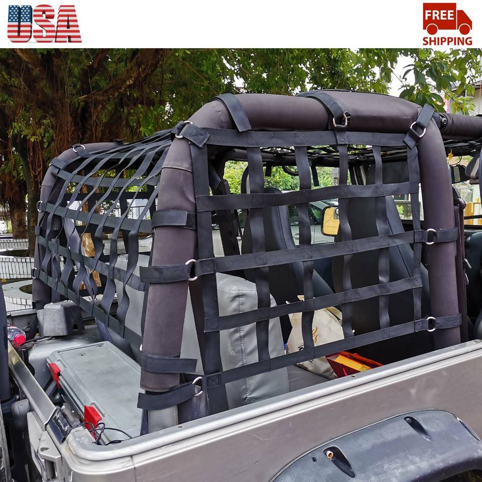 Roof Cargo Trunk Restraint Net Protection Mesh Cover for Jeep Wrangler ...