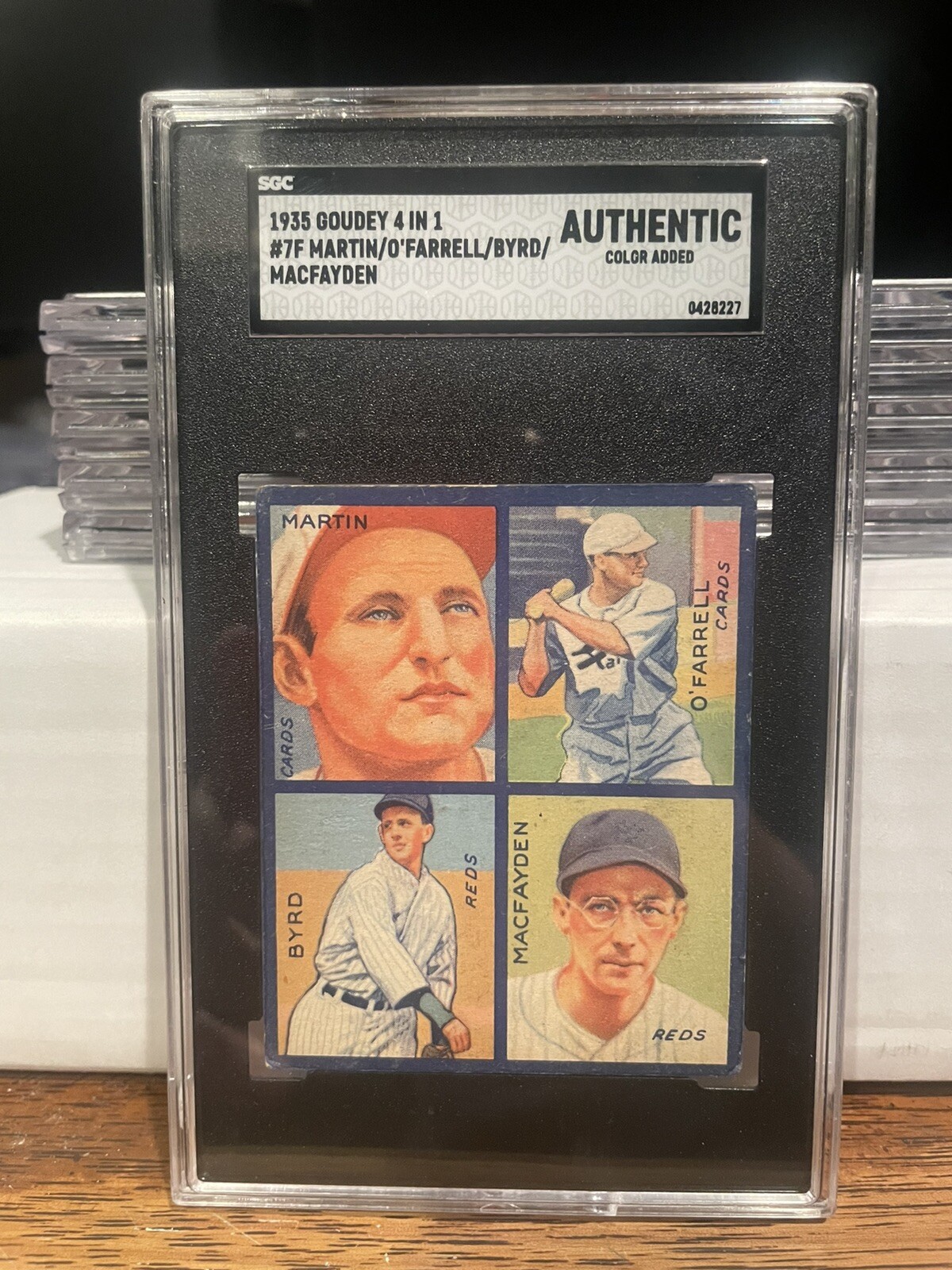 1935 Goudey 4 In 1 Pepper Martin/O'Farrell/Byrd/Macfayden #7F SGC ...