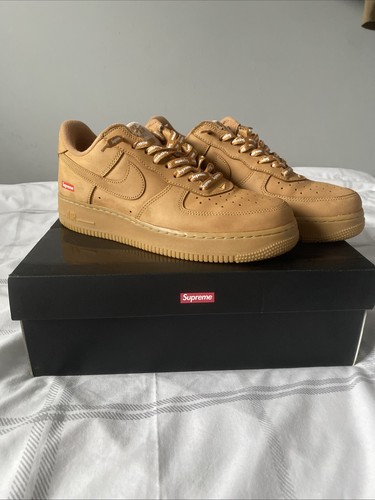 Nike Air Force 1 x Supreme Size 8.5 Wheat Brown Great Condition with ...