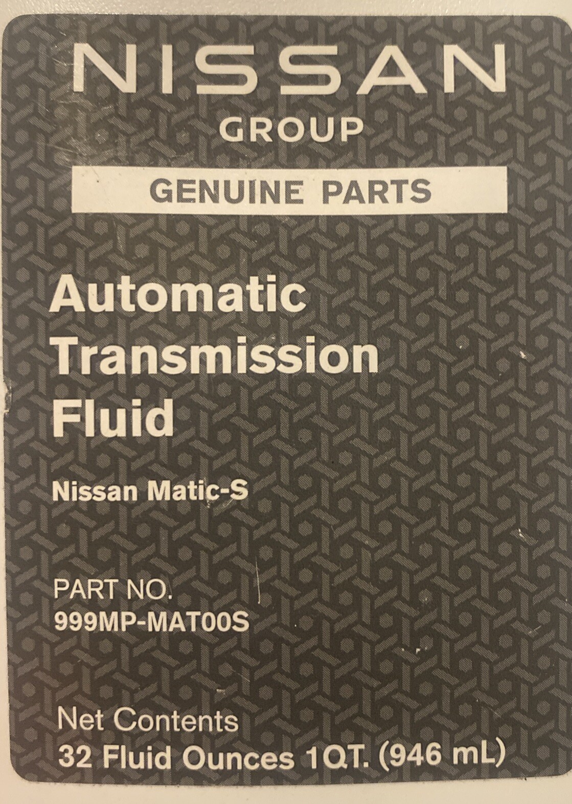 GENUINE OEM Nissan Automatic Transmission Fluid Matic-S 1-QT (999MP ...