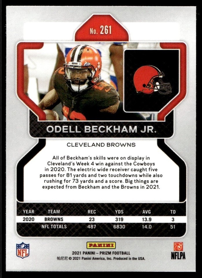 2021 Panini Prizm Odell Beckham Jr. Cleveland Browns #261 | eBay