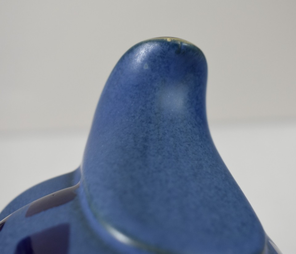 Denby England Handcrafted Pottery Pitcher Cobalt Blue Checked Reflex ...