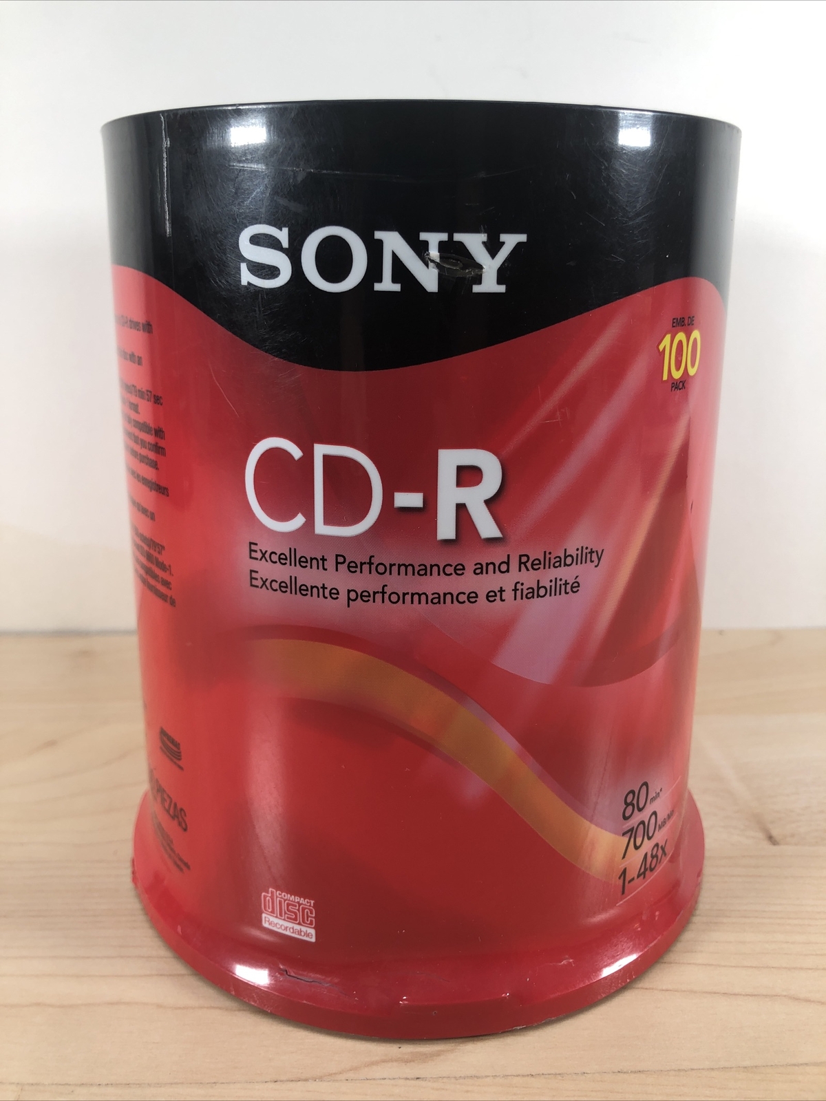 Sony CD-R 700MB Storage Media Discs 80 min Pack of 100 Blank CDs ...
