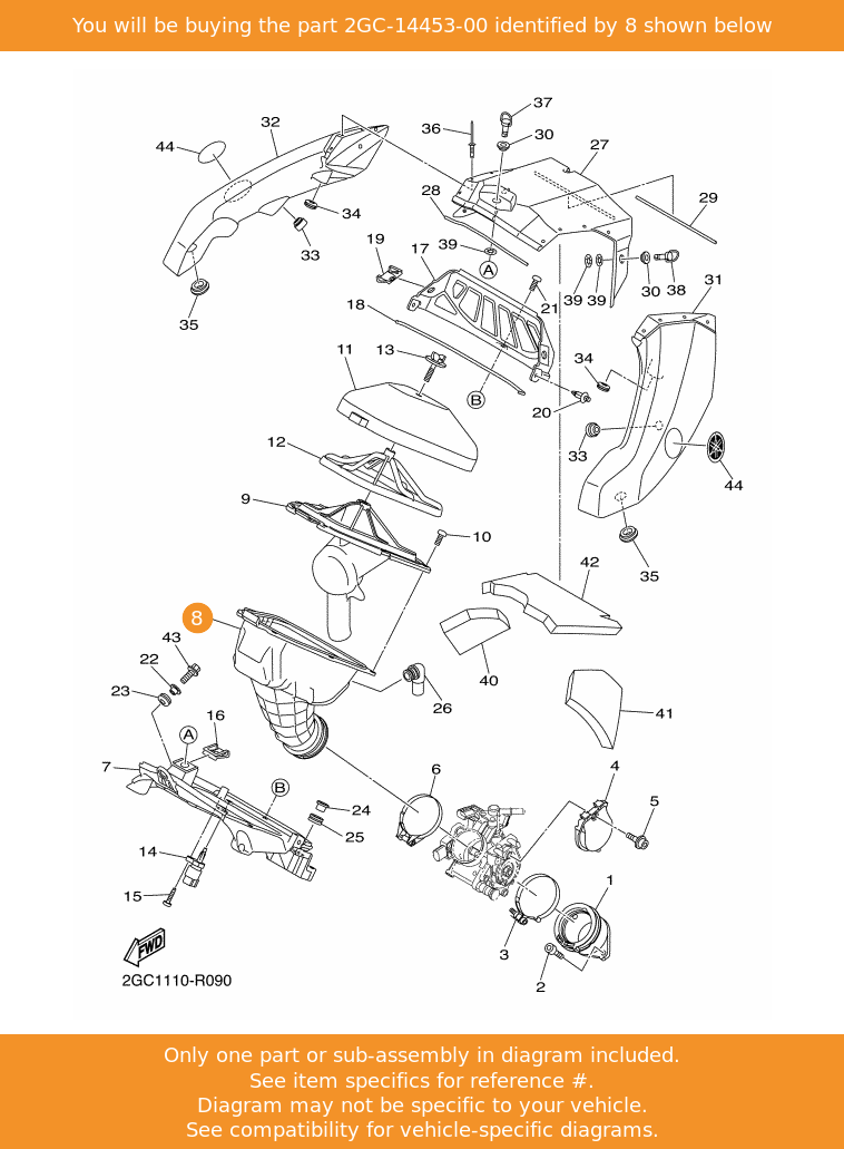 YAMAHA Joint, Air Cleaner 1, 2GC-14453-00 OEM WR450 | eBay UK