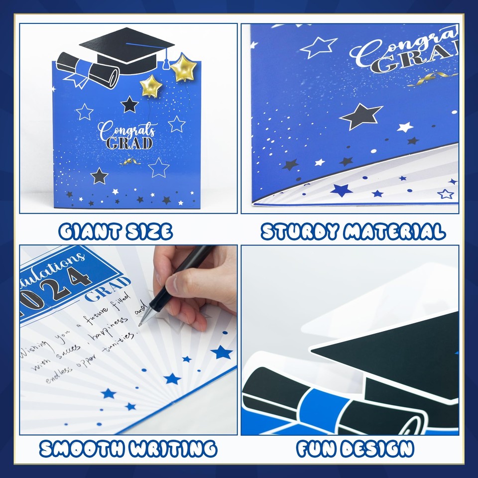 CHENRINDECO Jumbo Graduation Card 2024 Graduation Party Decorations ...