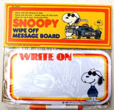 Sealed Vintage 1971 Peanuts Snoopy Wipe-Off Memo Message Board Dry Joe ...