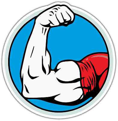 Arm Wrestling Biceps Strong Arms Car Bumper Vinyl Sticker Decal 4.6"X4 ...