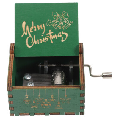 Christmas Musical Decoration Hand Crank Musical Wood Box Christmas ...