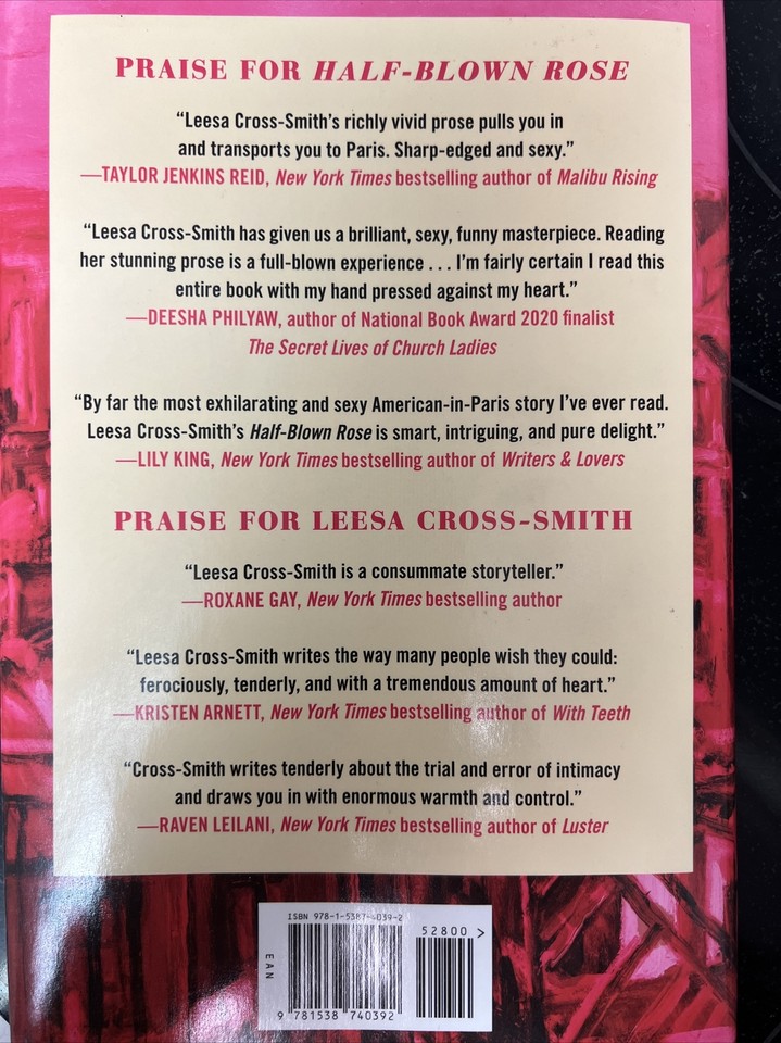 Half-Blown Rose by Leesa Cross-Smith 2022 Hard Cover Novel First Print ...