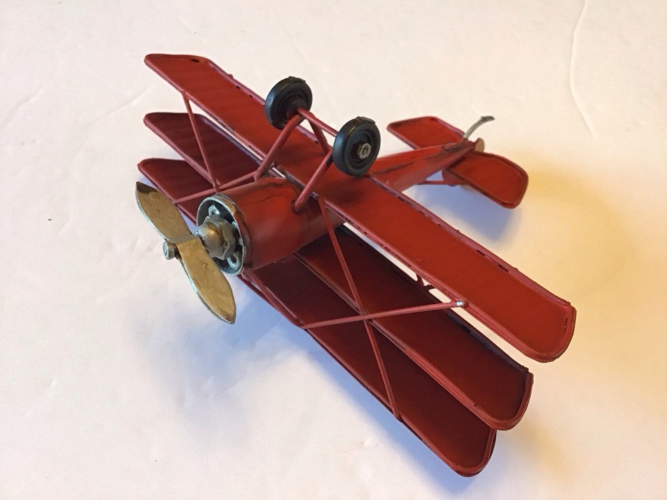 Vintage Style 6” WWI Metal Tri-Plane Aircraft Toy | eBay