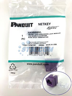 Panduit NetKey NK688MVL Cat6 Keystone Jack Module, Violet/Purple ~STSI ...