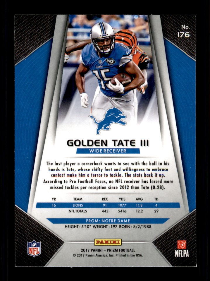 2017 Panini Prizm #176 Golden Tate III | eBay