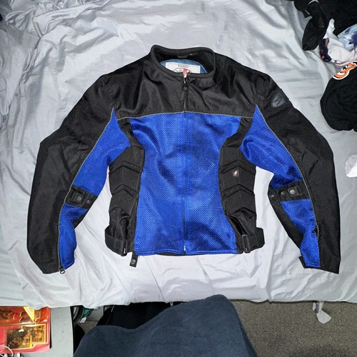 Joe Rocket Velocity Mesh Motorcycle Jacket Blue/Black M With Pads | eBay