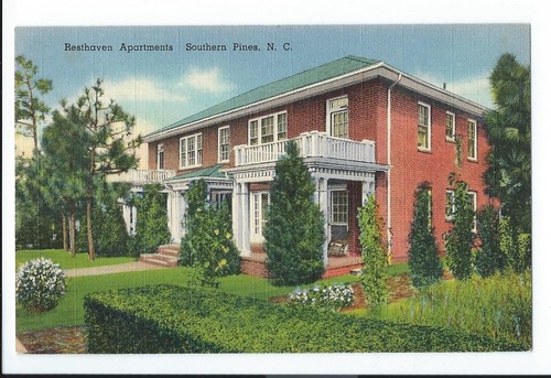 Vintage Postcard Resthaven Apartments, Southern Pines, NC | eBay