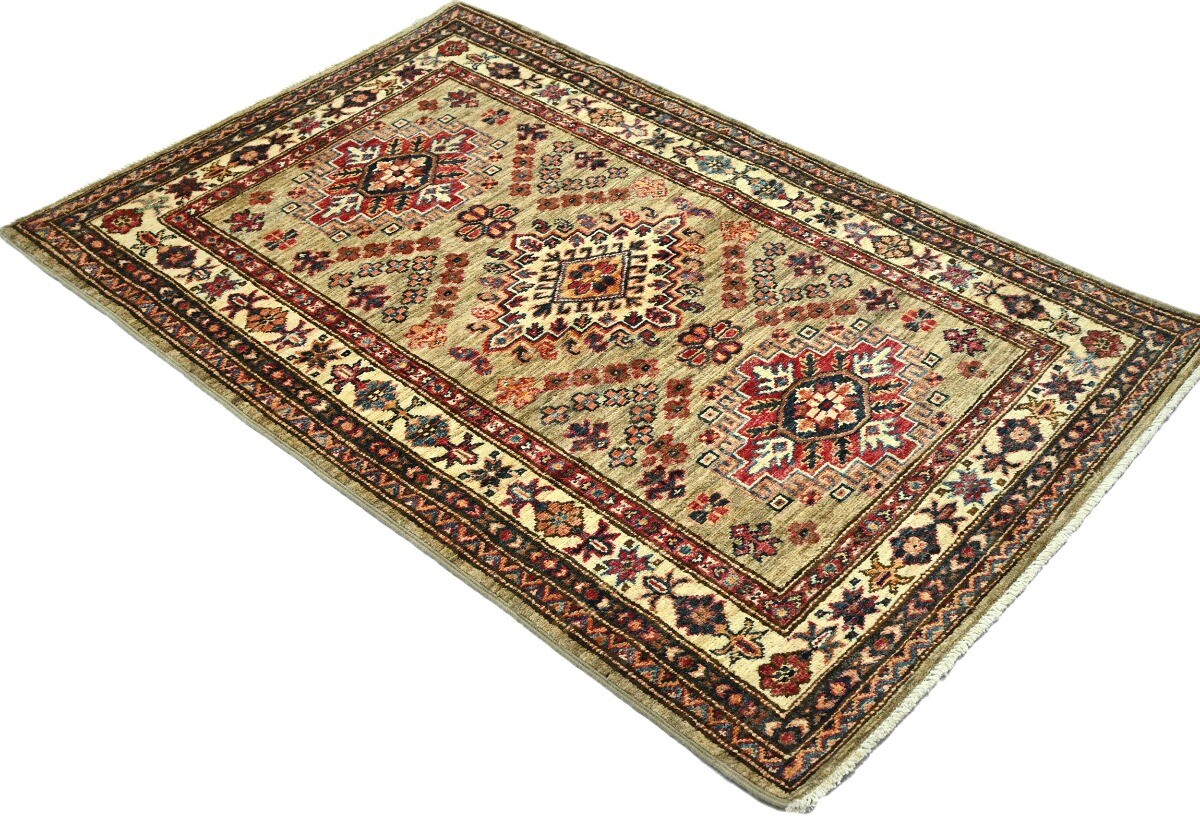 Tribal Geometric Kazak Oriental Rug Small Farmhouse Bedroom Carpet 3X4 ...
