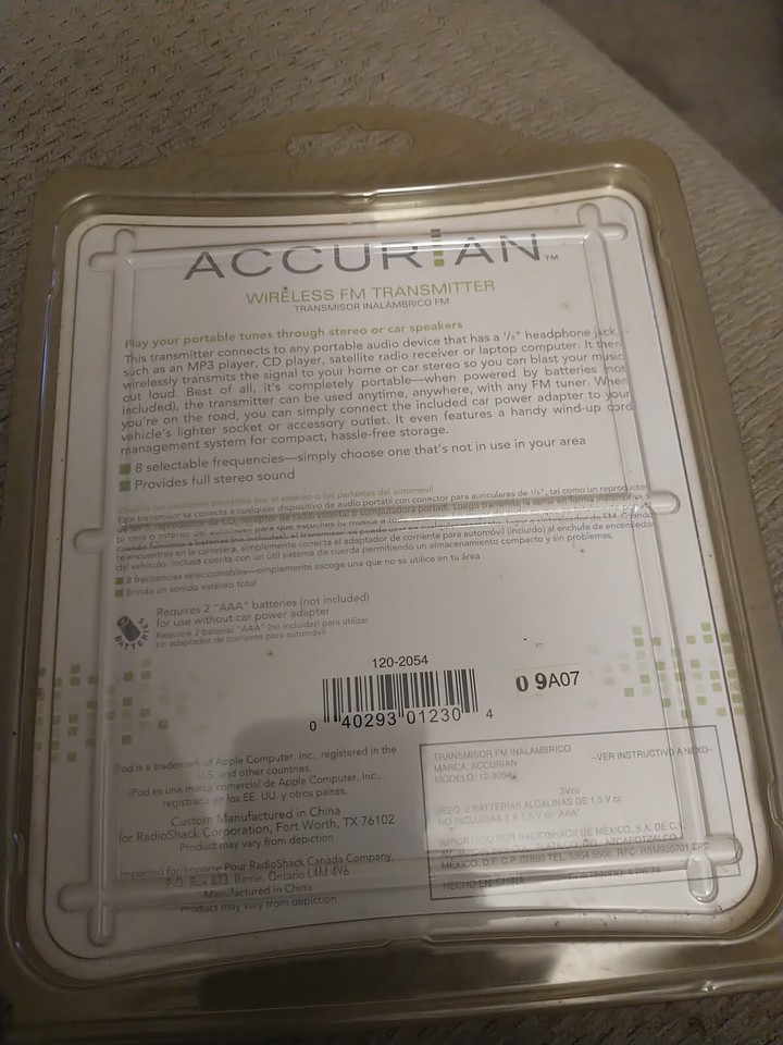 Accurian Car or Home Wireless FM Transmitter | eBay