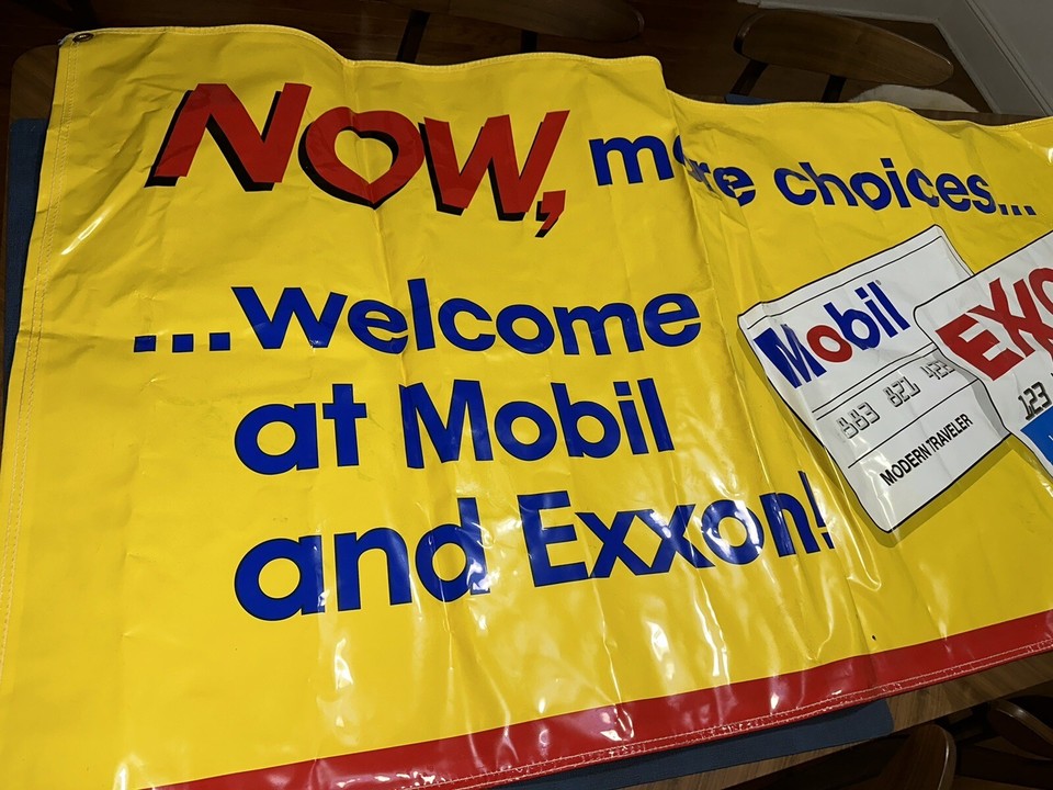 Vintage 1990s Exxon Mobil Credit Card Vinyl 70” x 35” Banner Sign | eBay