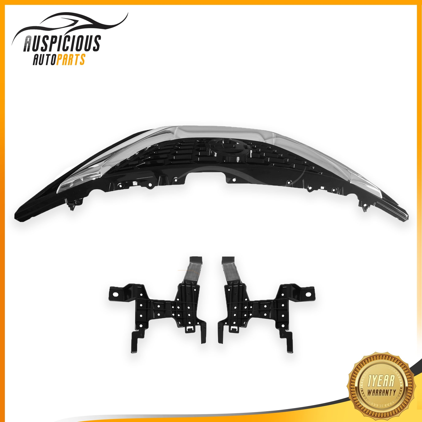 Front Chrome & Black Bumper Grille For 2016-2018 Nissan Sentra 62310 ...